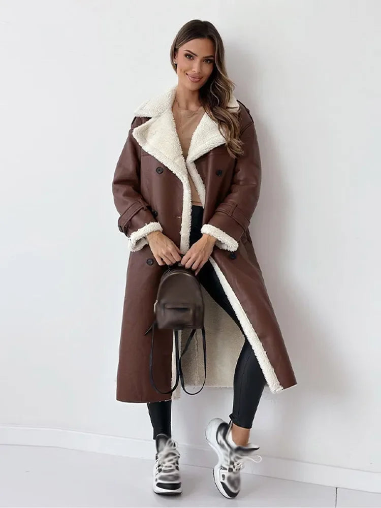 Meagan | Shearling Long Coat – Clara & Celeste Boston